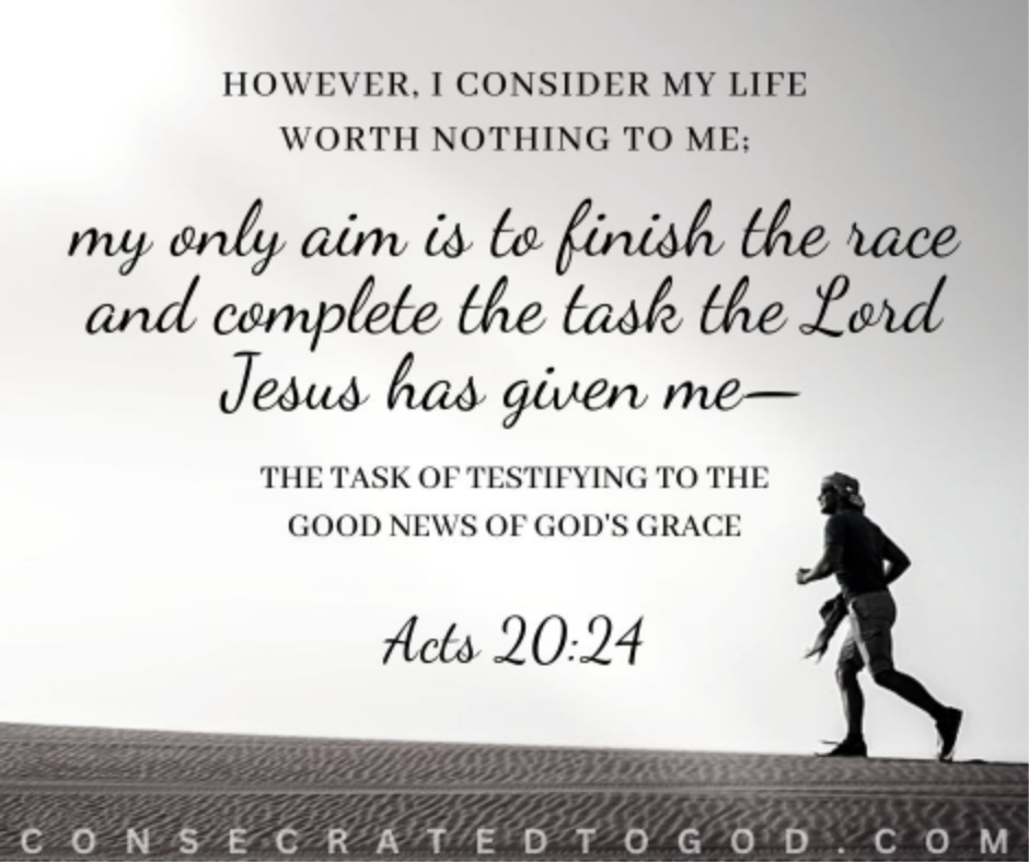 Complete the Task | CONSECRATED TO GOD
